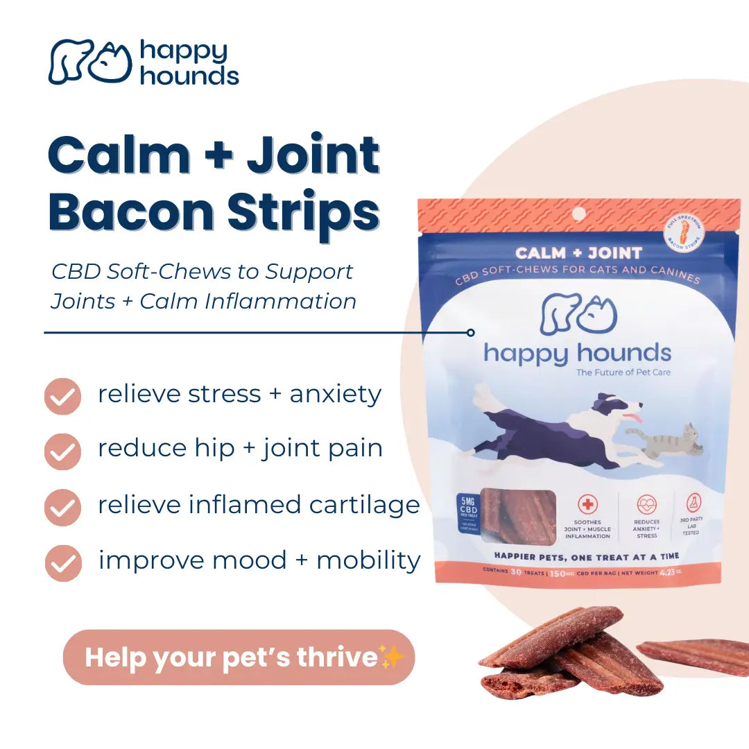 Calm + Joint Bacon Strips for Hip & Joint Support - Happy Hounds